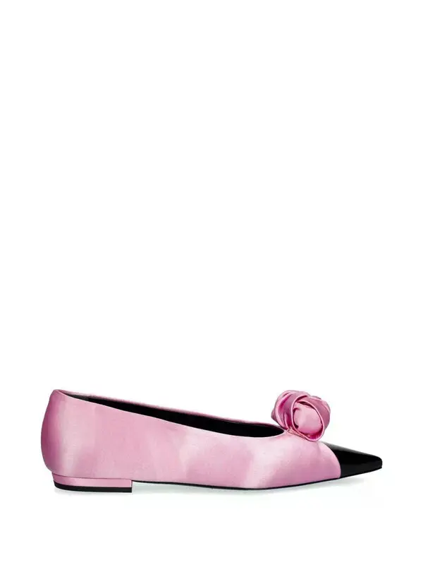 ROTATE BY BIRGER CHRISTENSEN Satin Rosette Ballet Flats - Pink