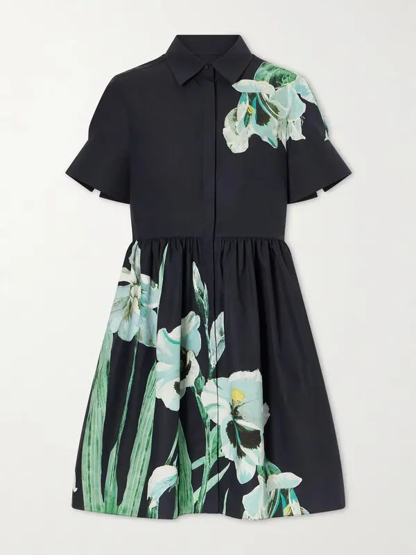 Erdem Floral Print Cotton-blend Poplin Mini Dress