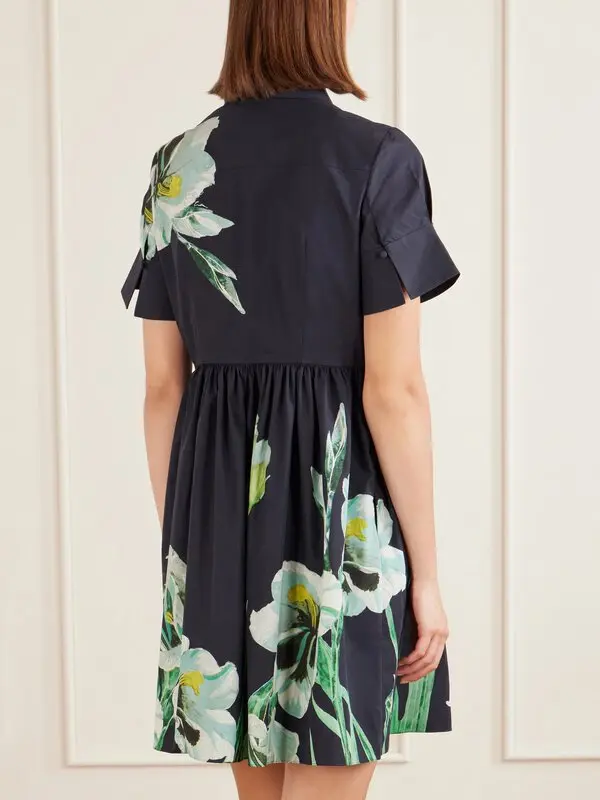 Erdem Floral Print Cotton-blend Poplin Mini Dress