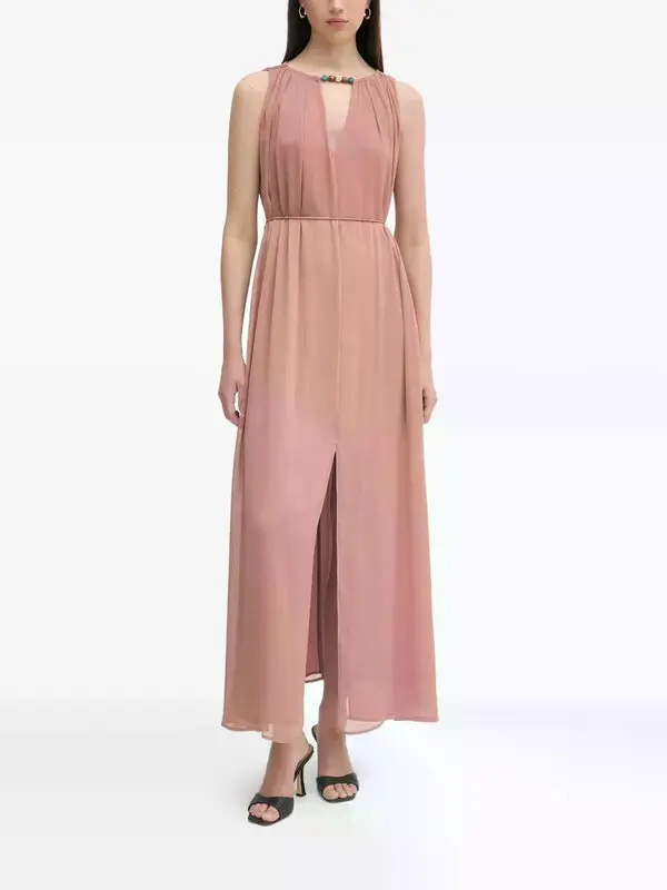 Patrizia Pepe Dusty Embellished V-neck Dress - Pink