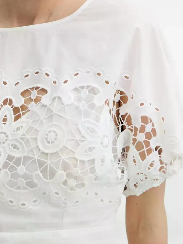 Patrizia Pepe Broderie Anglaise Cropped Top