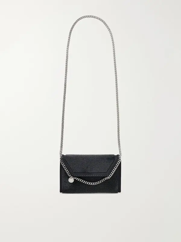 Stella McCartney Falabella Beaded Chain Wallet - Black