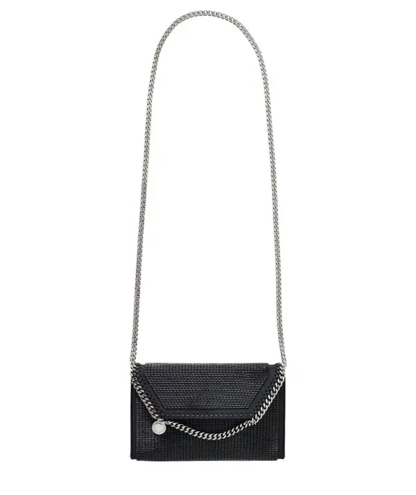 Stella McCartney Falabella Beaded Chain Wallet - Black