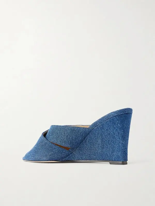 JAMIE HALLER The Rose Denim Wedge Sandals