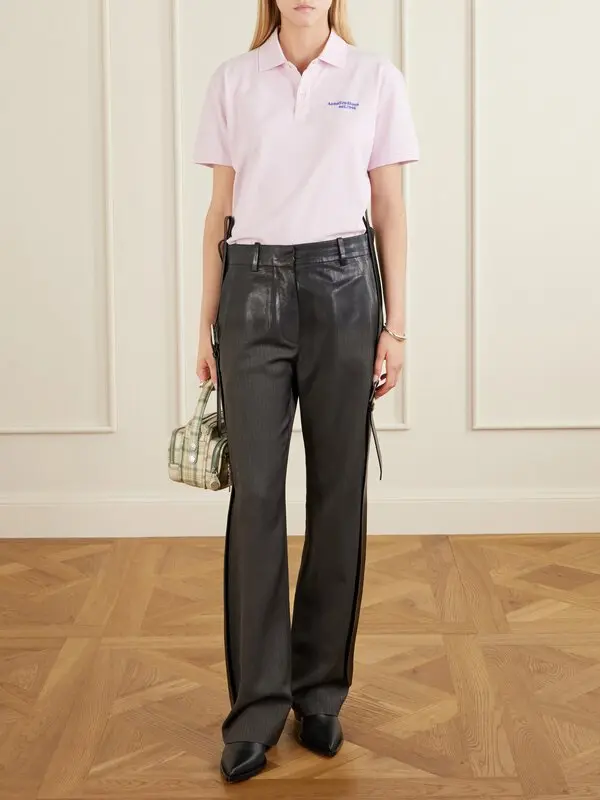 Acne Studios Embroidered Cotton-piqué Polo Shirt - Pink