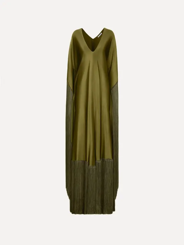 Oscar De La Renta Fringe Jersey Caftan - One-color