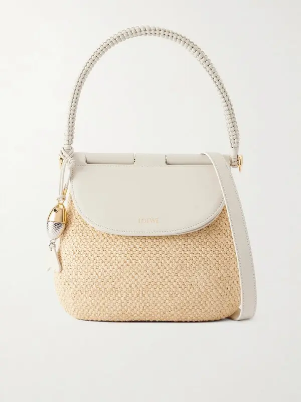 Loewe Pescador Raffia Shoulder Bag - Neutrals
