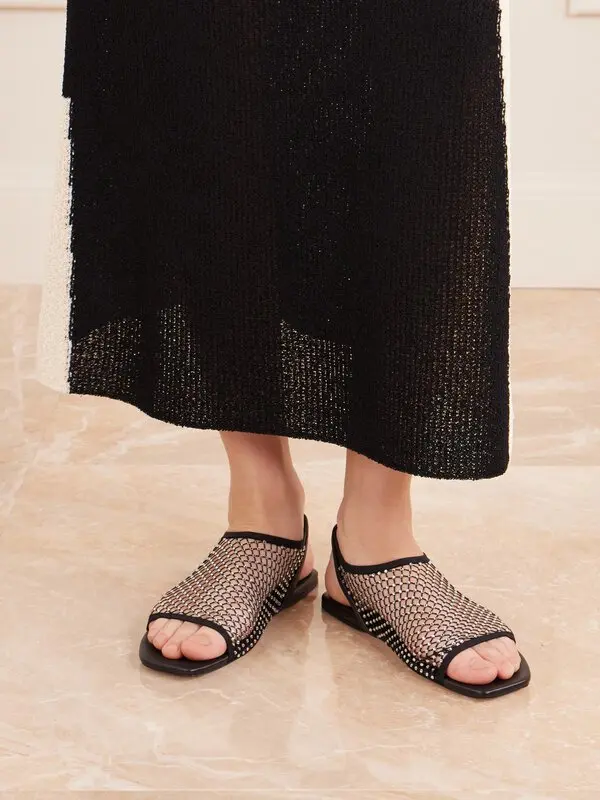 Christopher Esber Minette Crystal-embellished Leather Sandals - Black