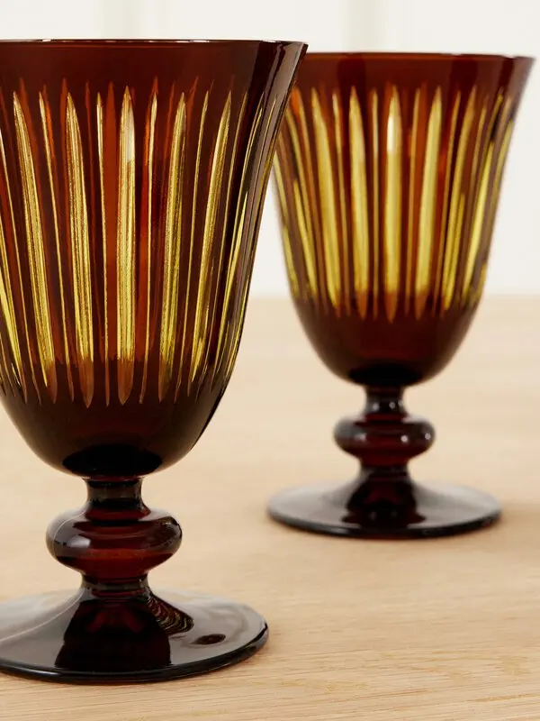 L'Objet Prism Set Of Four Glass Wine Glasses