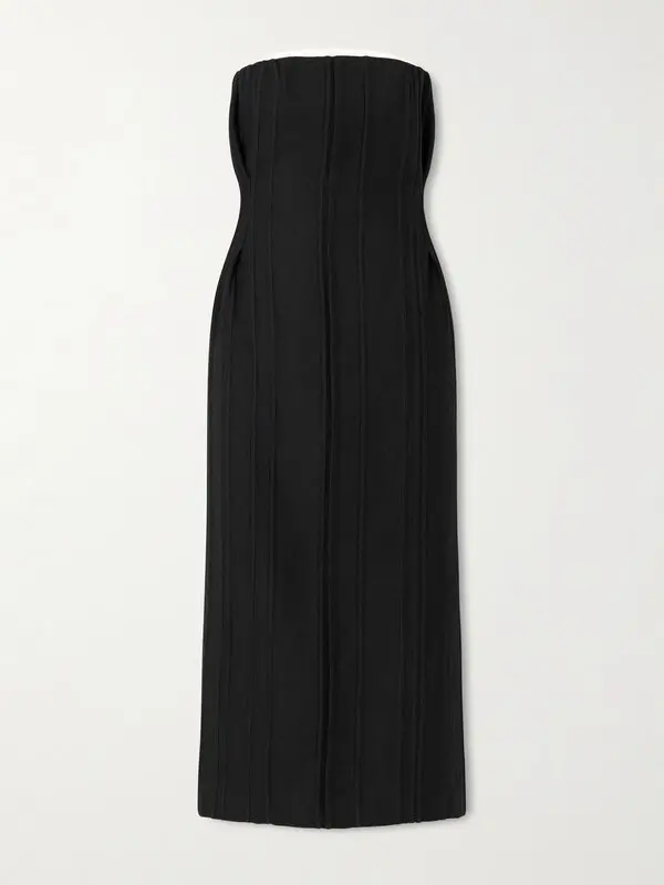 Calvin Klein Strapless Wool Midi Dress