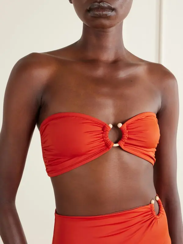 Johanna Ortiz Seawaters Embellished Bikini Top - Orange