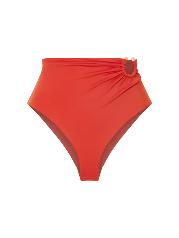 Johanna Ortiz Taita Embellished Bikini Briefs - Orange