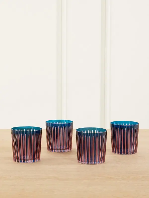 L'Objet Prism Set Of Four Glass Tumblers - Blue