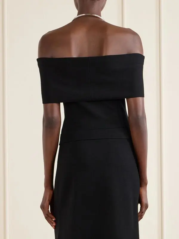 Simkhai Callahan Cropped Off-the-shoulder Wool Top