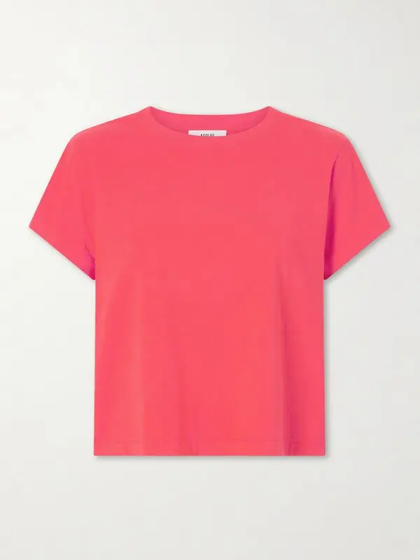 AGOLDE Adine Cropped Organic Cotton-jersey T-shirt - Red