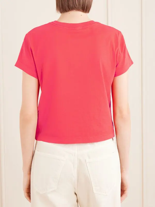AGOLDE Adine Cropped Organic Cotton-jersey T-shirt - Red