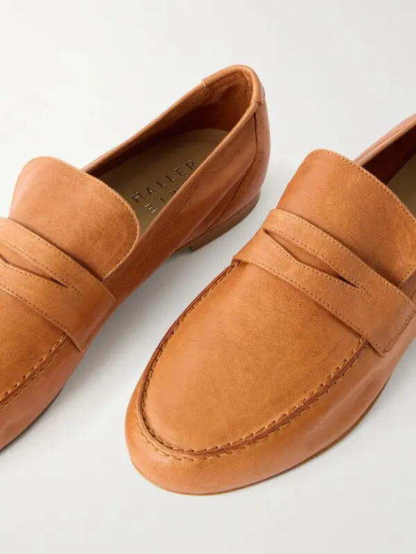JAMIE HALLER Leather Loafers - Metallic