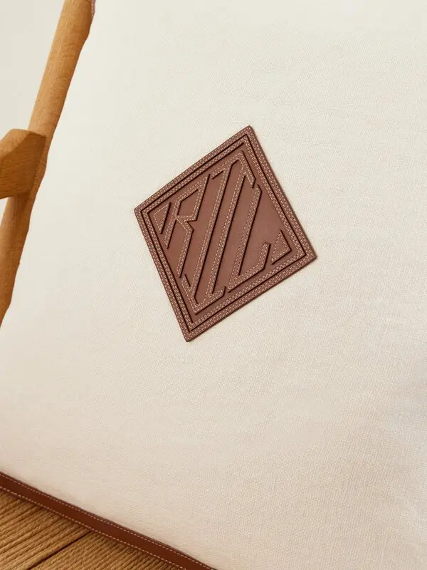 Ralph Lauren Moore Linen Cushion With Leather Trim