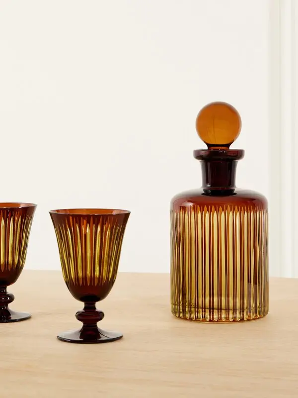 L'Objet Prism Glass Decanter - Orange