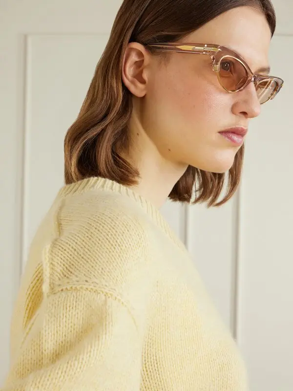 Bottega Veneta Cat-eye Acetate Sunglasses - Brown