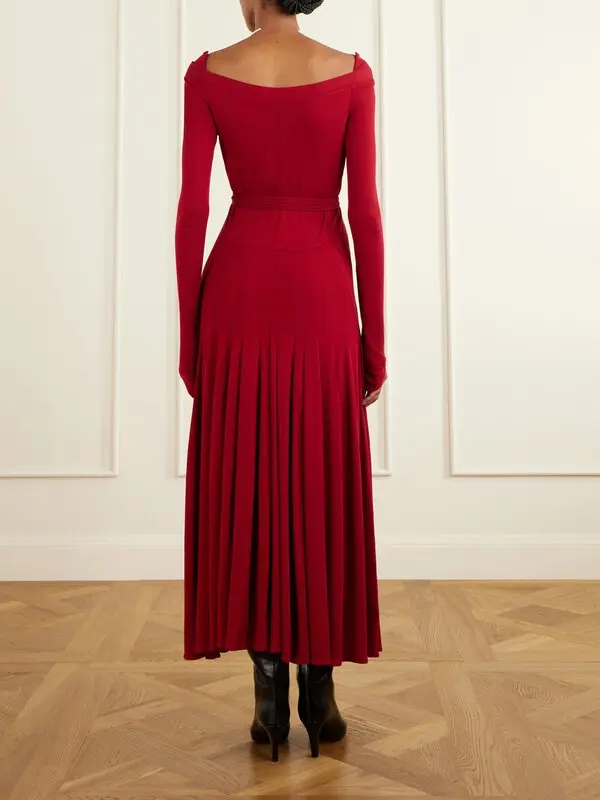 Tory Burch Jersey Boatneck Maxi Dress
