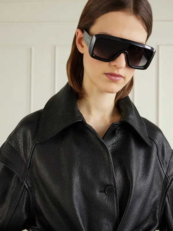 JACQUES MARIE MAGE Pausa Oversized Acetate Sunglasses - Black