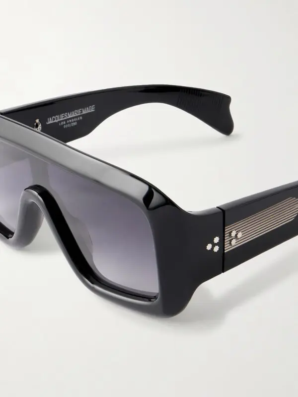 JACQUES MARIE MAGE Pausa Oversized Acetate Sunglasses - Black