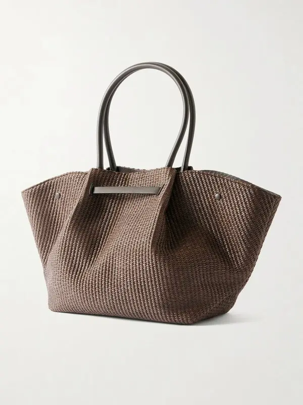 DEMELLIER The New York Large Raffia Tote - Brown