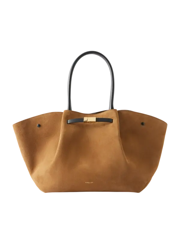 DEMELLIER The New York Suede Tote With Leather Trim - Brown