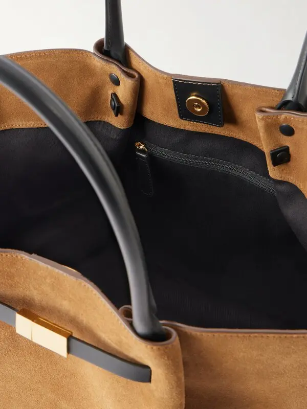 DEMELLIER The New York Suede Tote With Leather Trim
