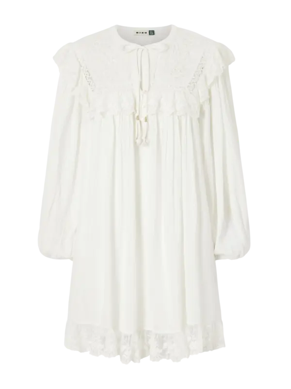 Rixo Inez Floral-embroidered Cotton Mini Dress - White