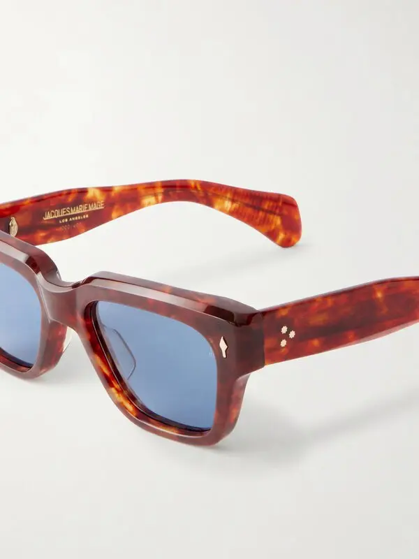JACQUES MARIE MAGE Fellini Square-frame Tortoiseshell Acetate Sunglasses