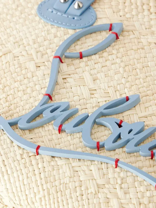CHRISTIAN LOUBOUTIN Cabata Appliquéd Studded Raffia Tote - Neutrals