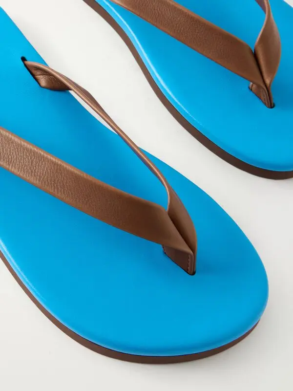 Auralee Leather Flip Flops - Blue