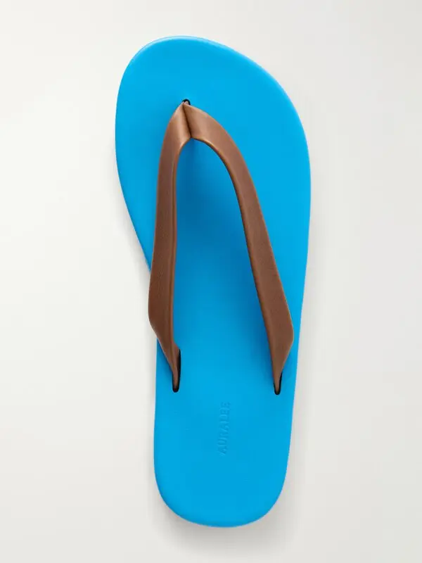 Auralee Leather Flip Flops - Blue