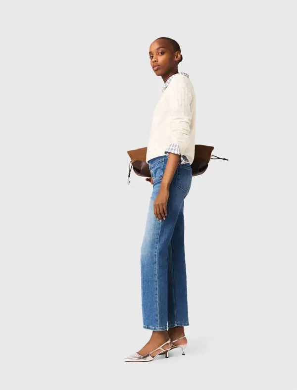 Maje Straight-cut Flare Jeans With Clover Detail