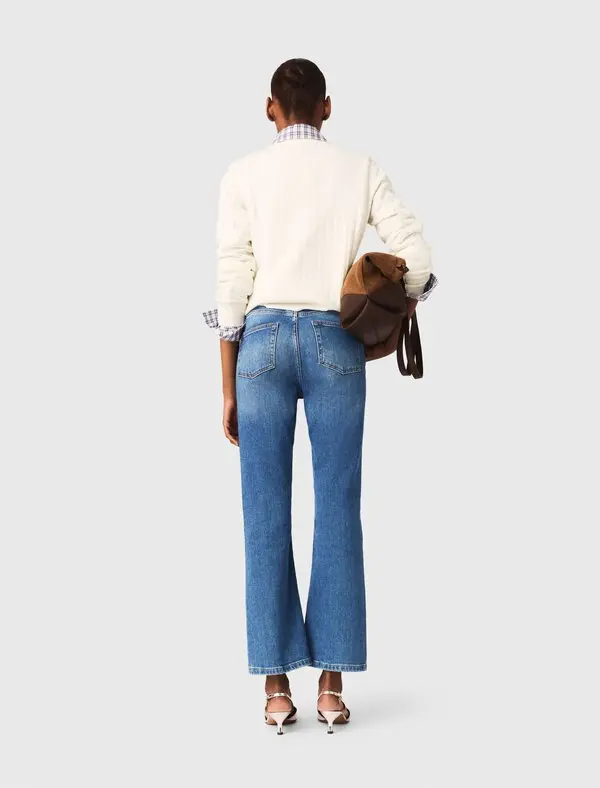 Maje Straight-cut Flare Jeans With Clover Detail