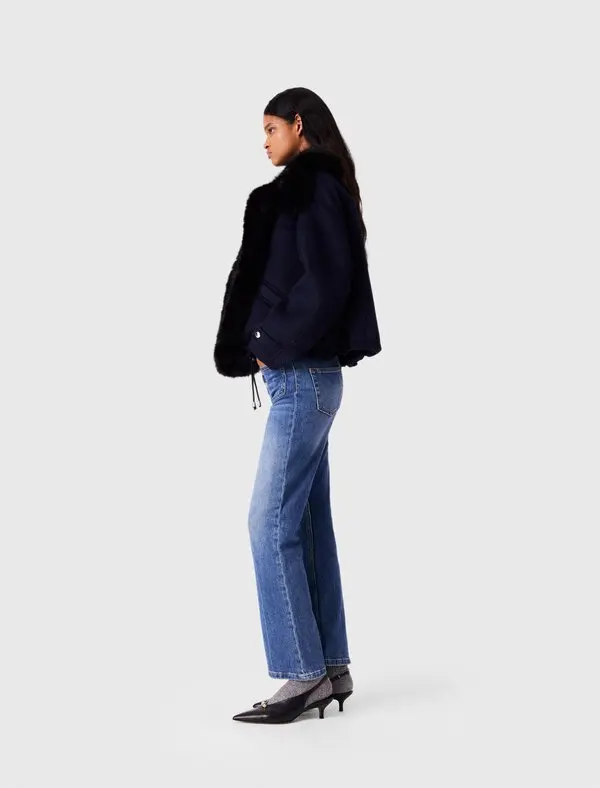 Maje Straight-cut Flare Jeans With Clover Detail