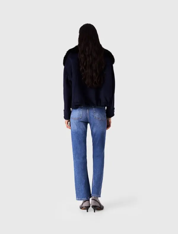 Maje Straight-cut Flare Jeans With Clover Detail