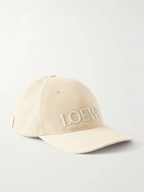 Loewe Embroidered Cotton-twill Baseball Cap - Neutrals
