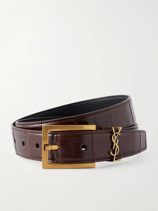 Saint Laurent Cassandre Belt - Burgundy