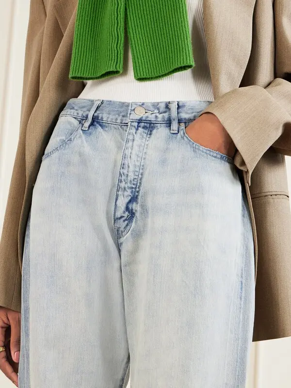 Auralee Distressed Wide-leg Jeans - Blue