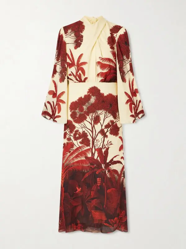 Johanna Ortiz Maiden Voyage Floral-print Silk Georgette Midi Dress
