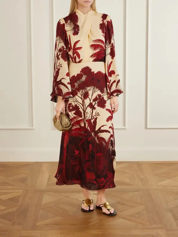 Johanna Ortiz Maiden Voyage Floral-print Silk Georgette Midi Dress