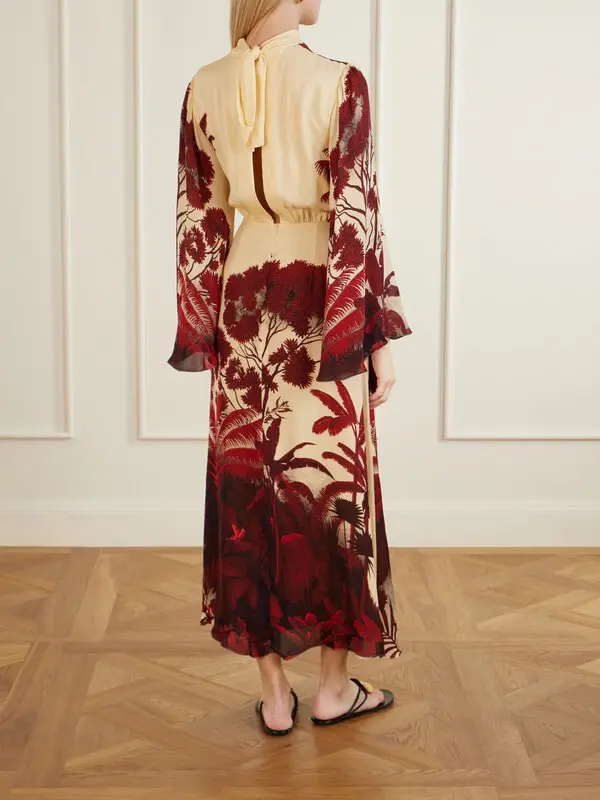 Johanna Ortiz Maiden Voyage Floral-print Silk Georgette Midi Dress