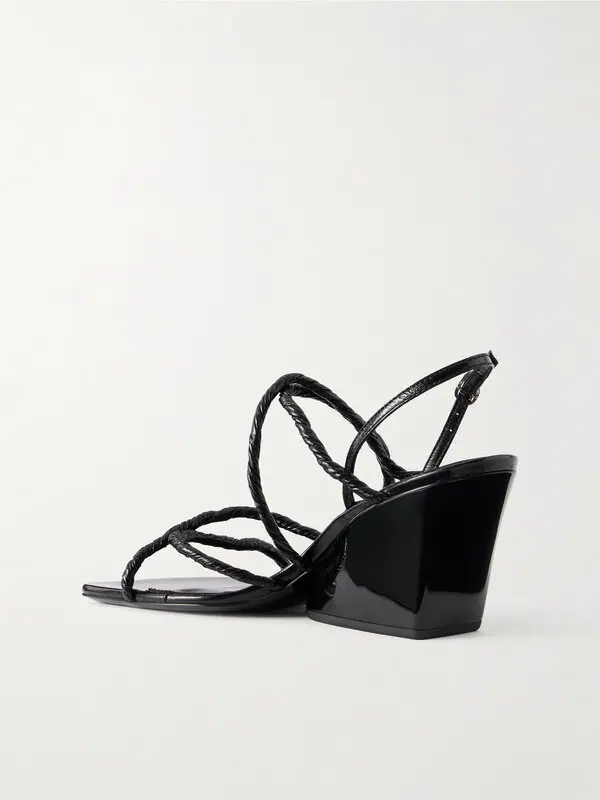 Proenza Schouler Twist Slant Wedge Sandals - Black