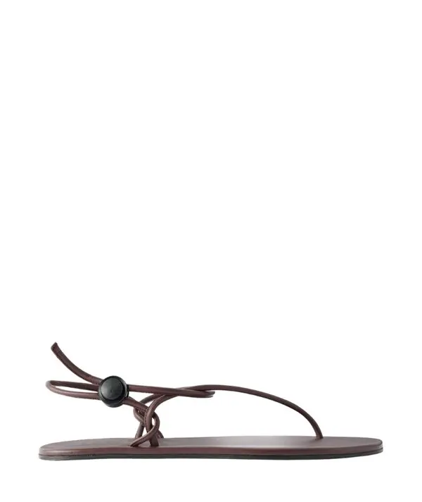 JAMIE HALLER String Theory Leather Thong Sandals - Brown