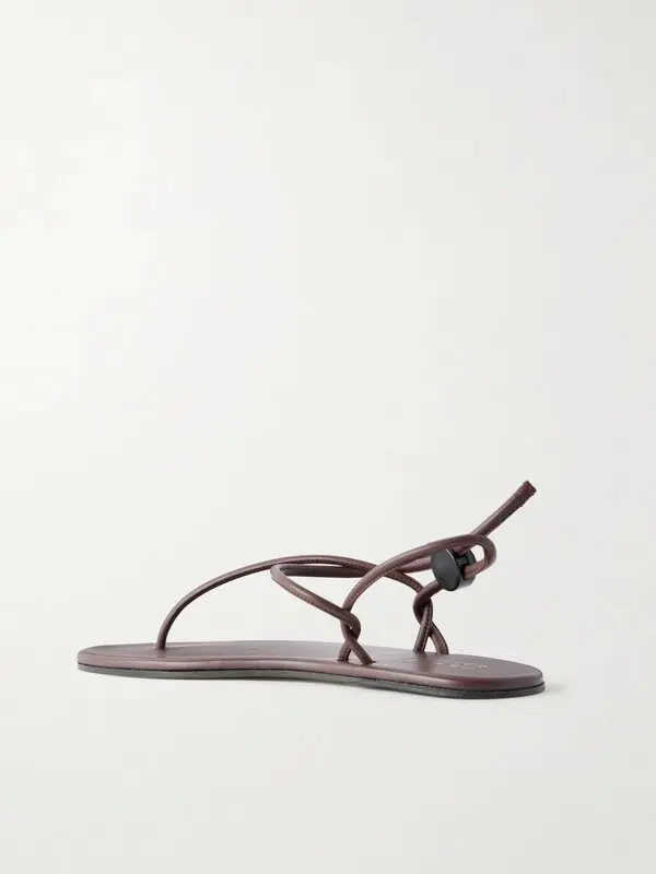 JAMIE HALLER String Theory Leather Thong Sandals - Brown