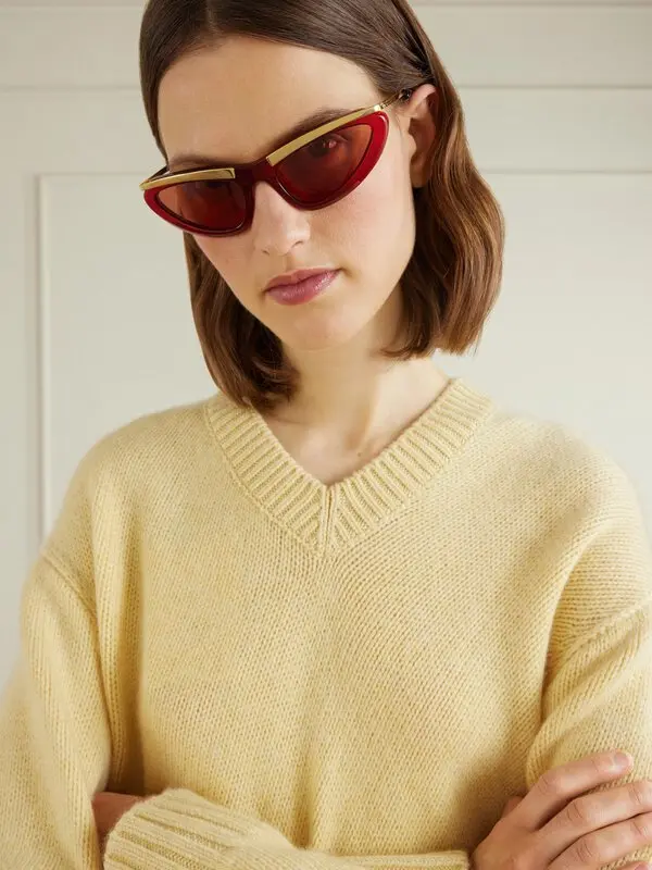 Bottega Veneta Cat-eye Sunglasses - Red