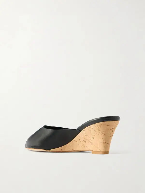 JAMIE HALLER Leather Platform Wedge Sandals